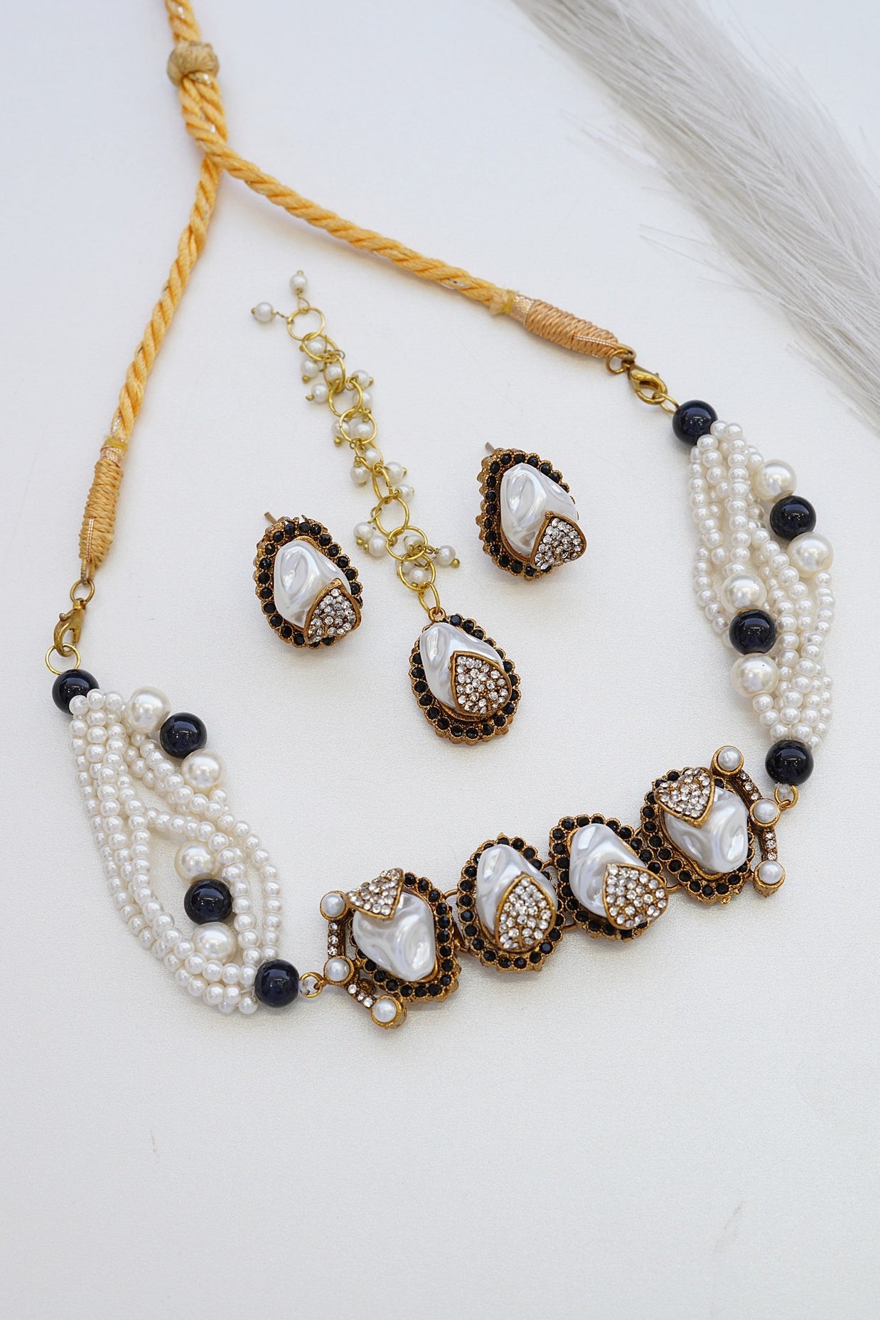 Turkish Mother Pearl Choker Set - RS ZEVARS