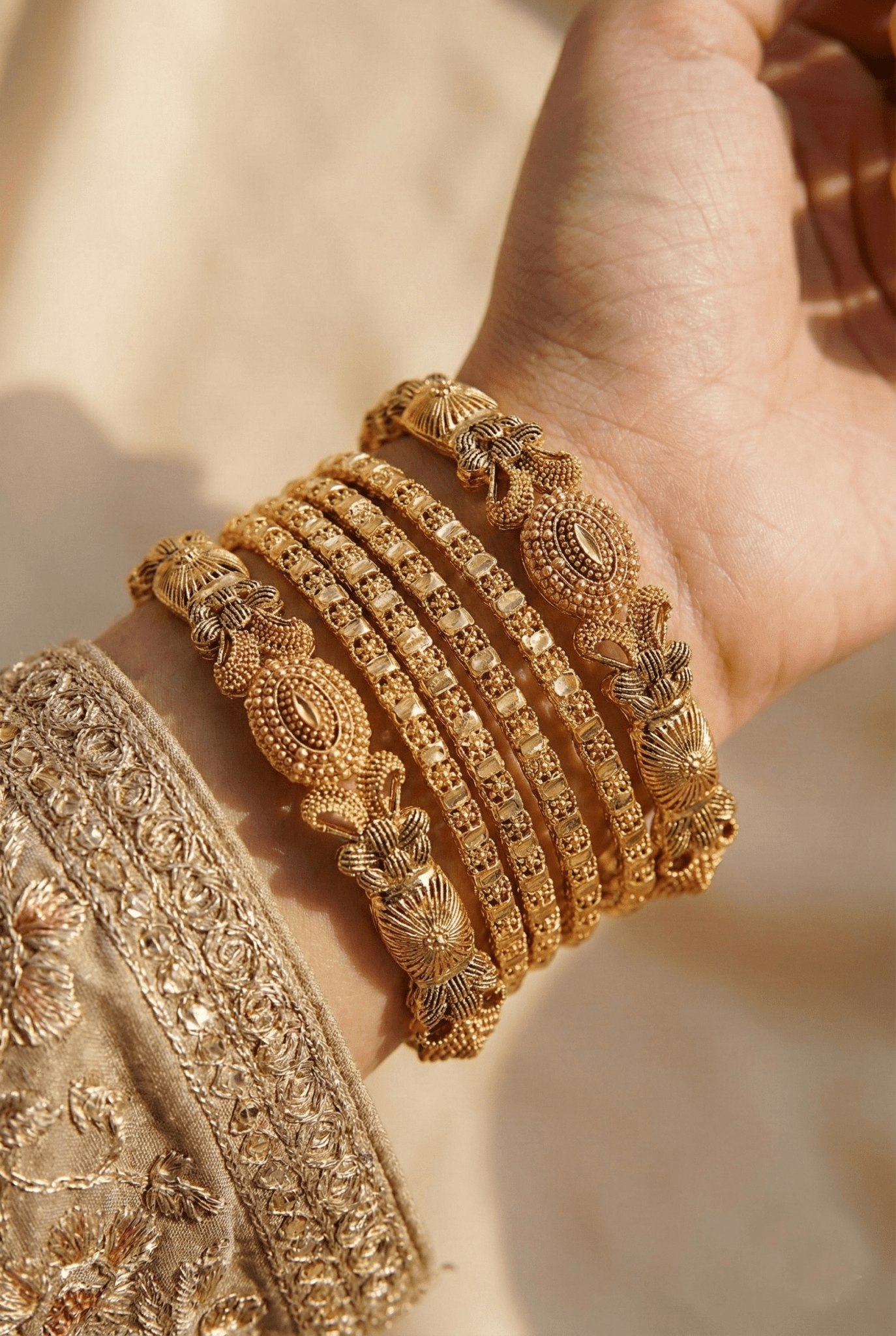 Antique Madrasi 6 Pcs Churi Kara Set | RS ZEVAR