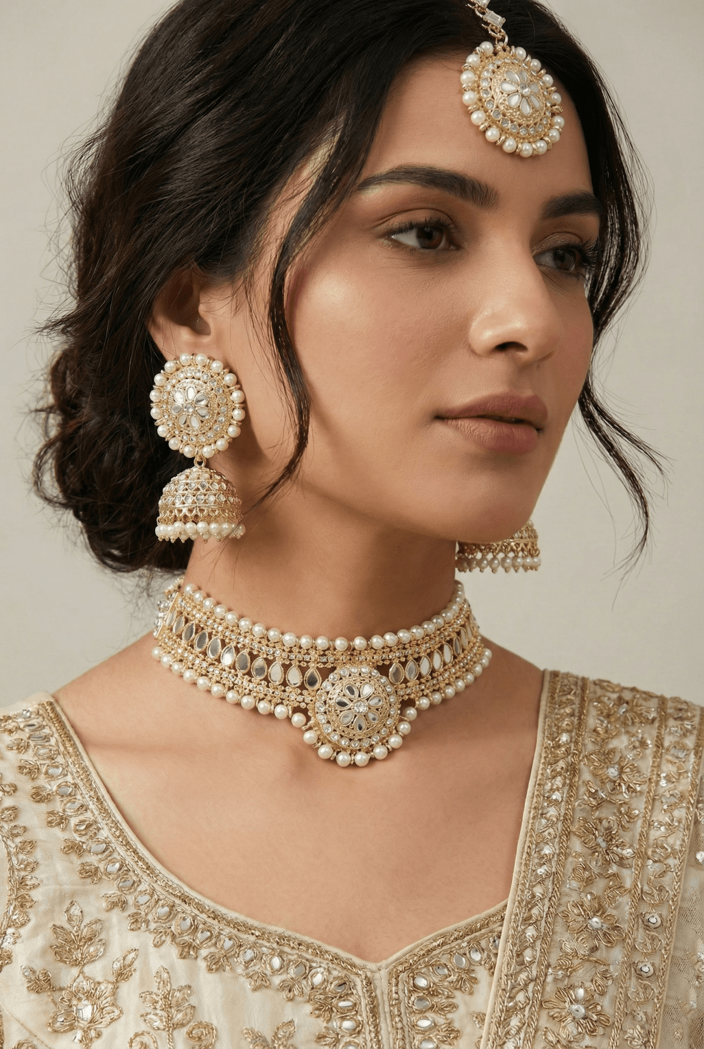 Manjoos Kundans Guluband Set - RS ZEVARS