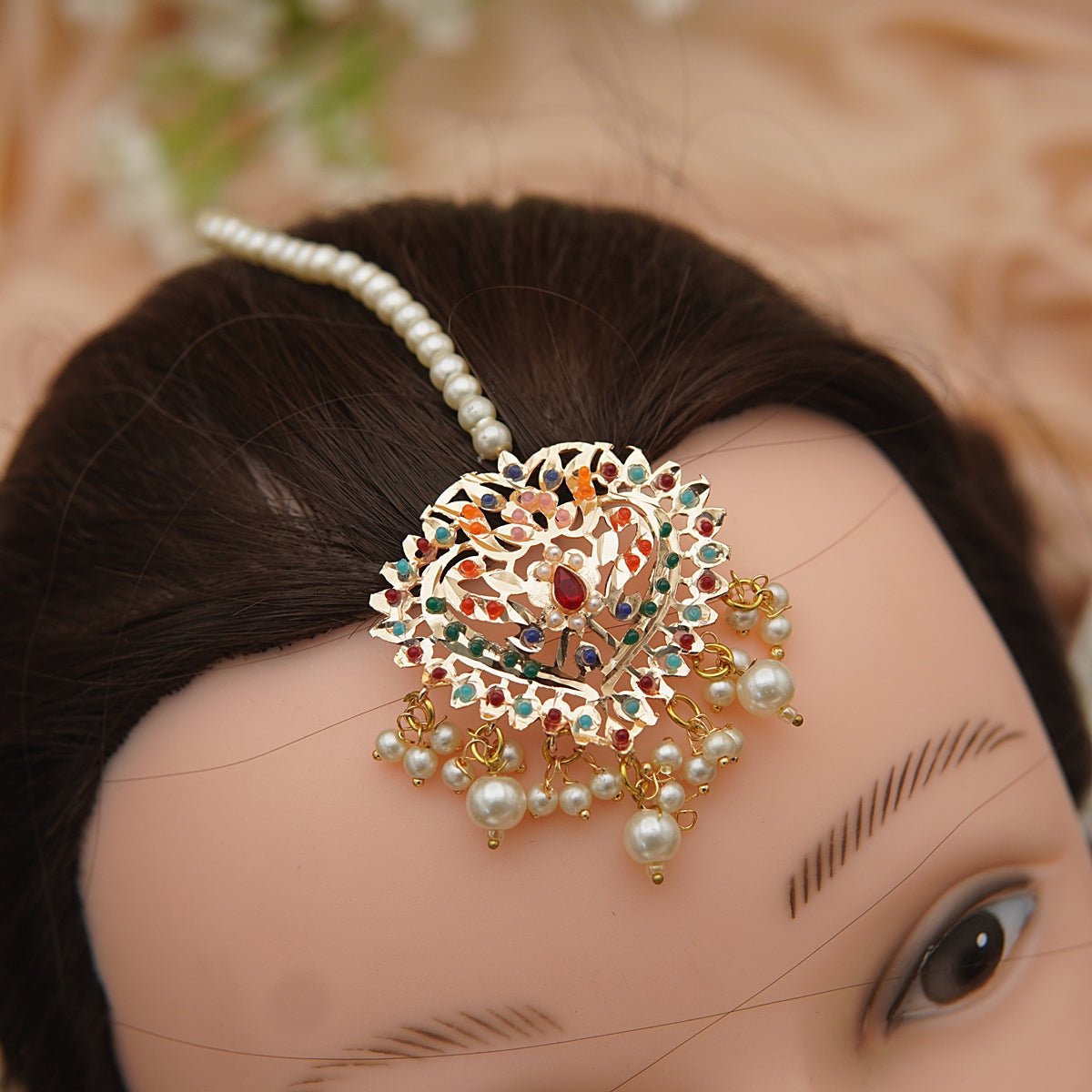 Navratan Gold Plated Teeka - RS ZEVARS