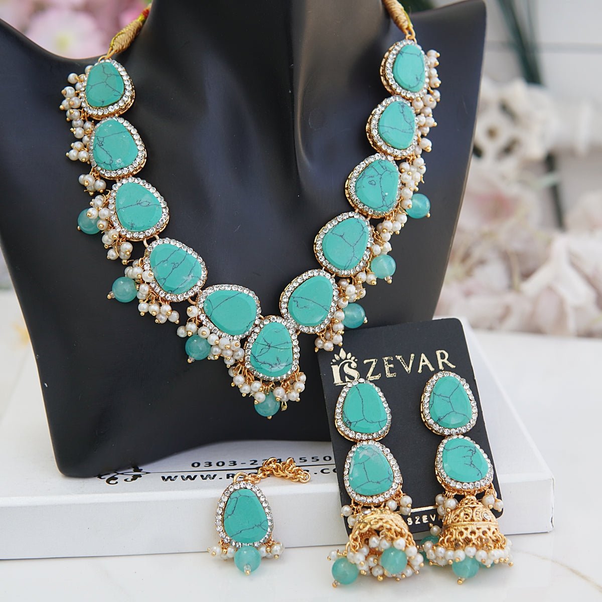 Turkish Gemstones Necklace Set - RS ZEVARS