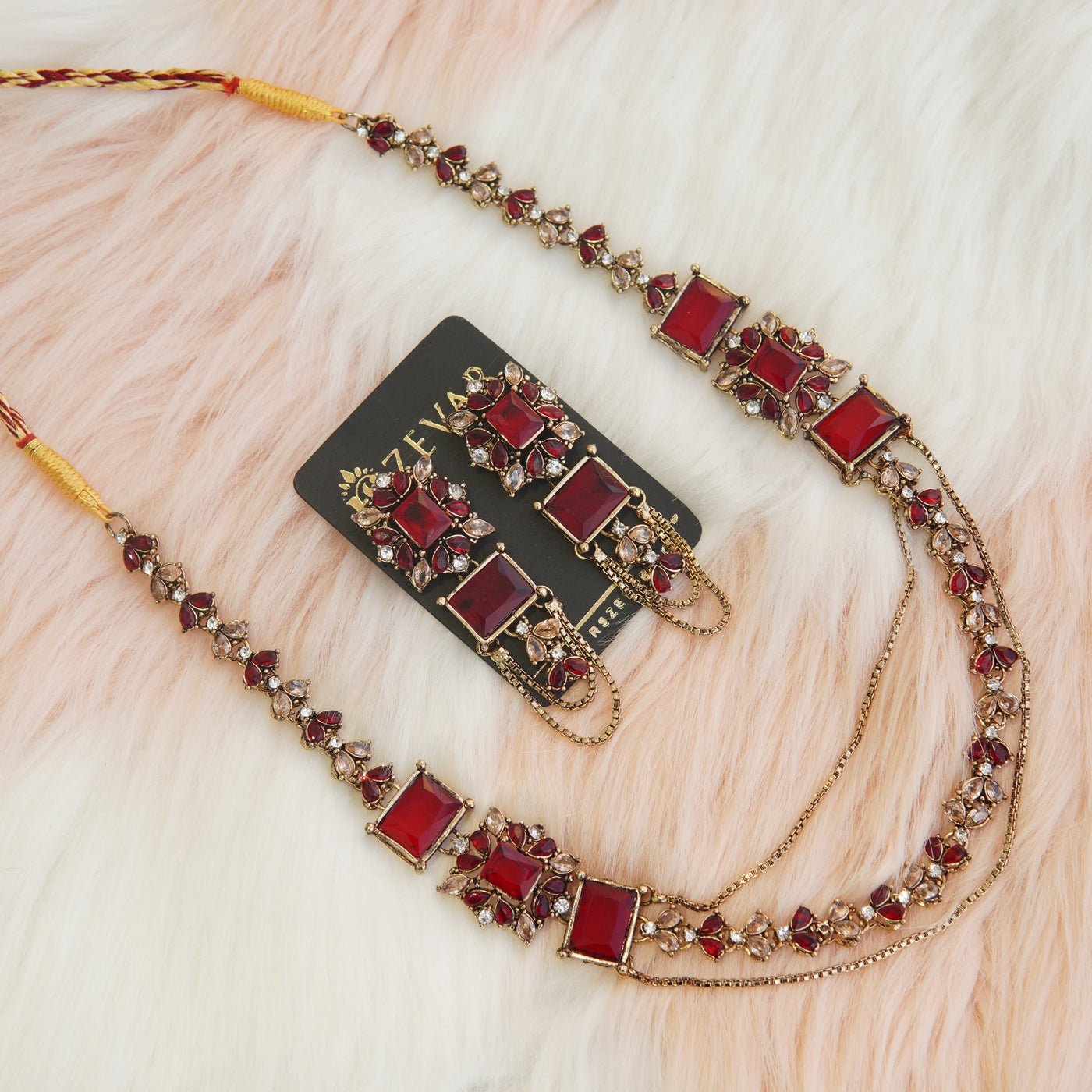 Double Sided Precious Stones Loaded Mala - RS ZEVARS