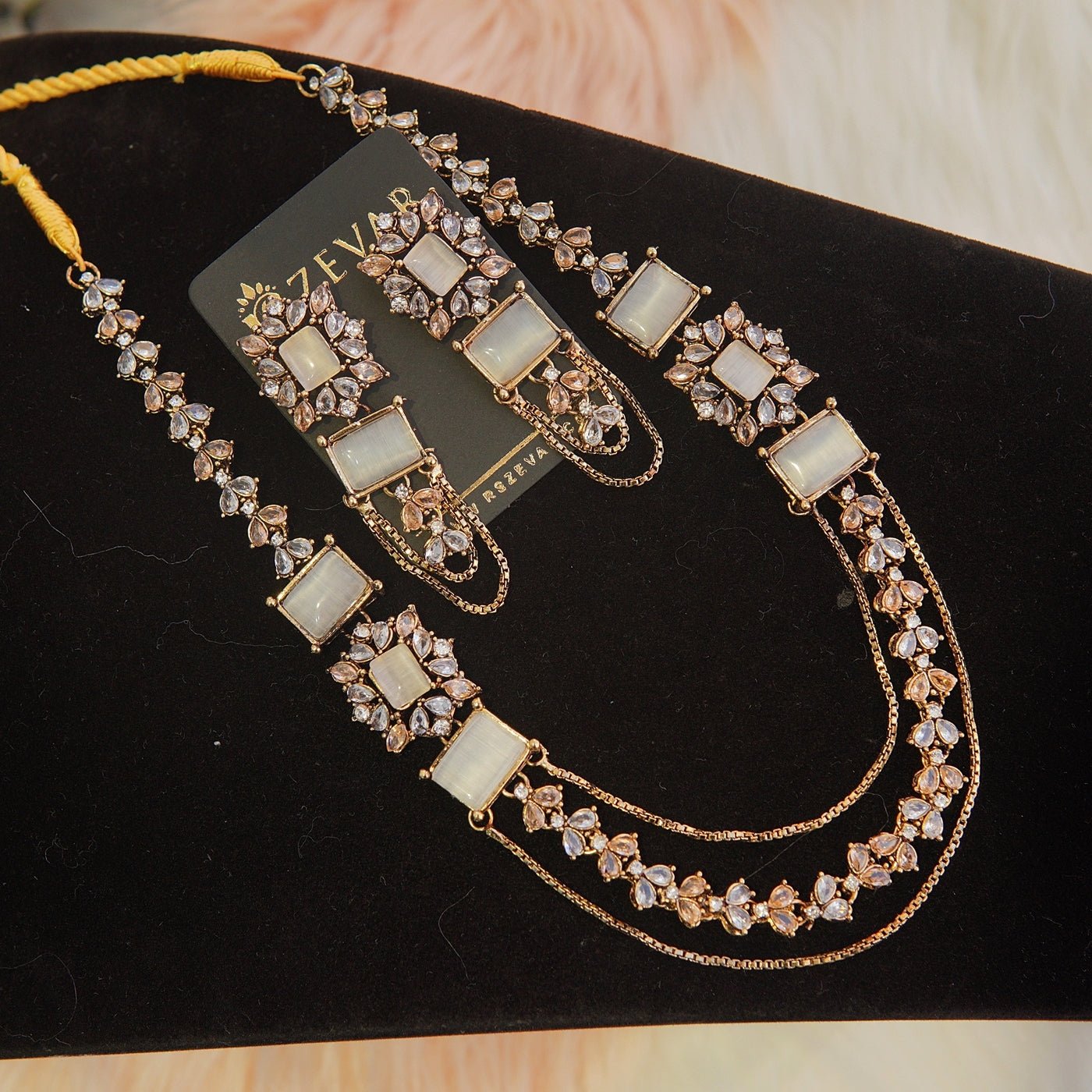 Double Sided Precious Stones Loaded Mala - RS ZEVARS