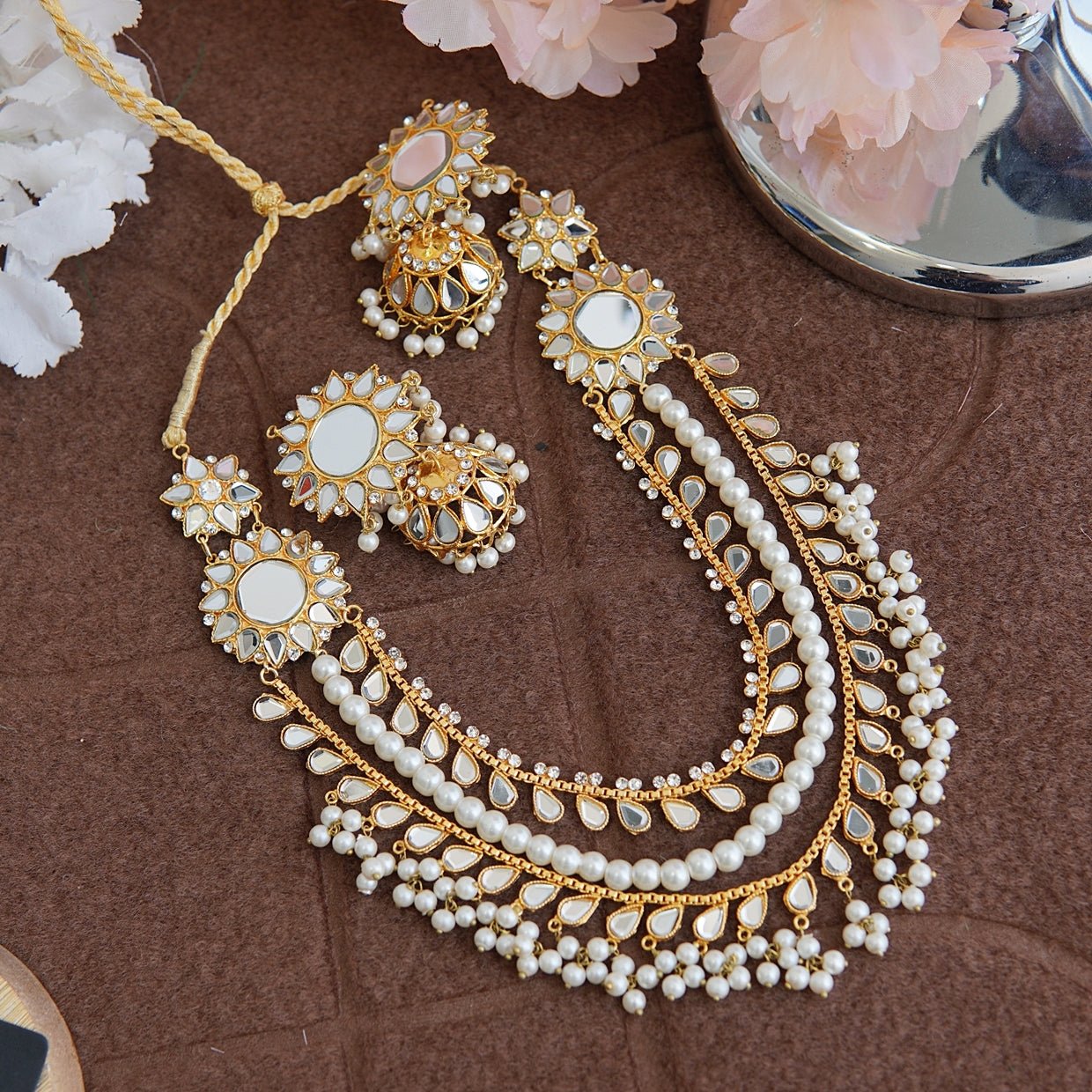 Kundan Double Bunch Mala Style Set - RS ZEVARS