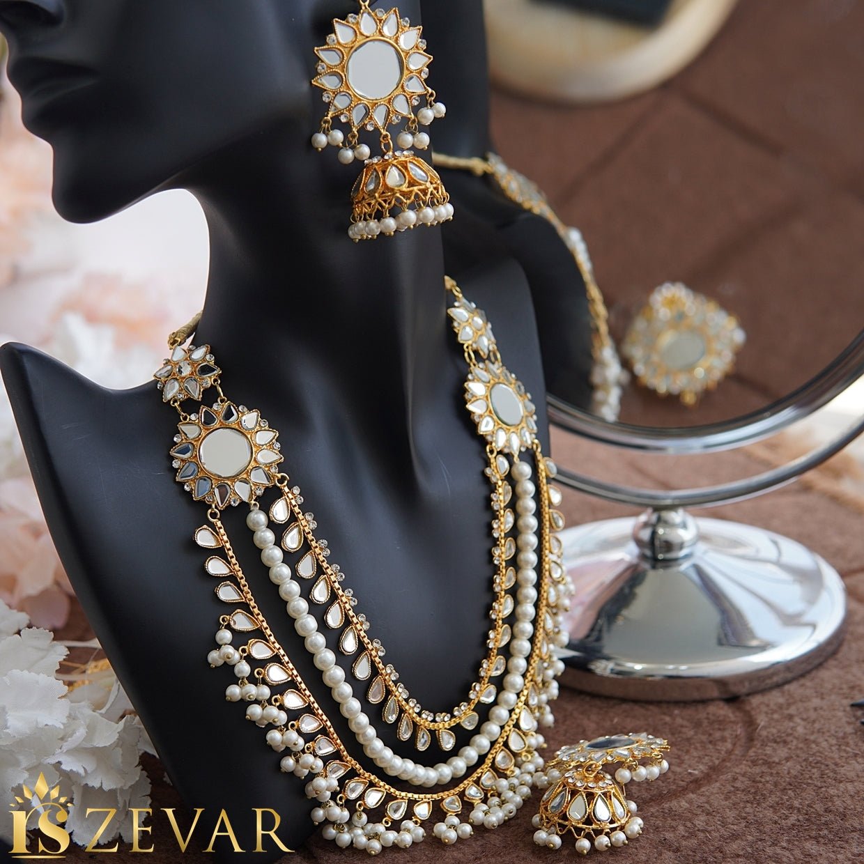 Kundan Double Bunch Mala Style Set - RS ZEVARS