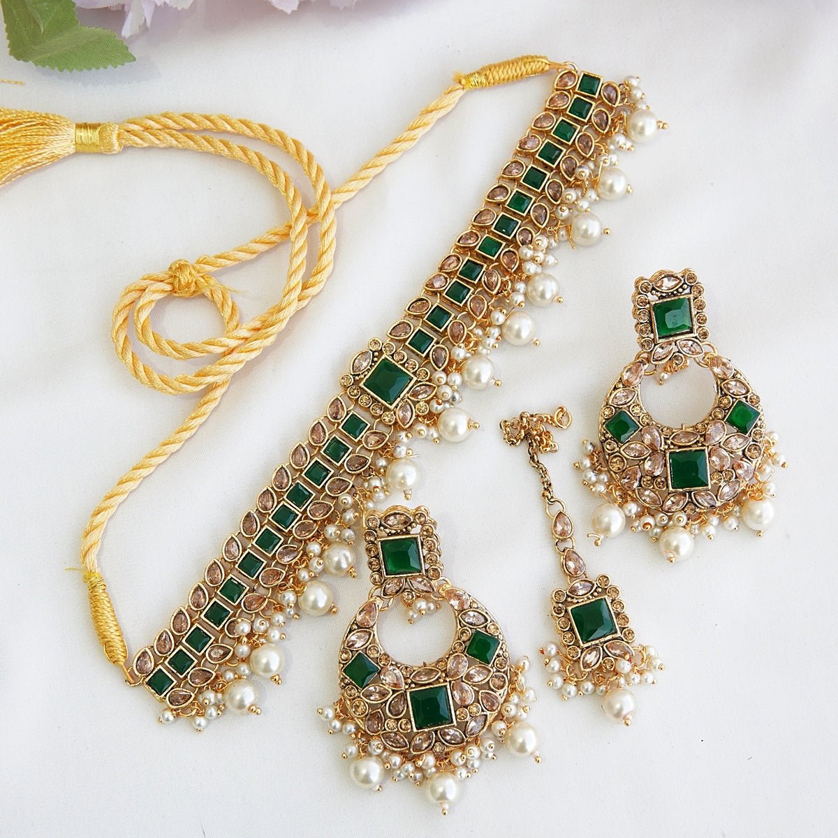 Semiprecious Stones Guluband Set - RS ZEVARS