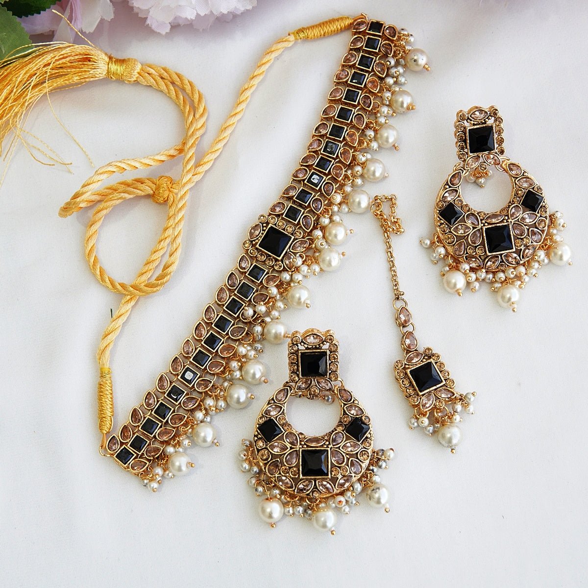 Semiprecious Stones Guluband Set - RS ZEVARS