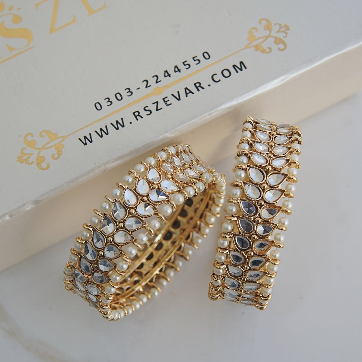 Sheesh Cut Kundan Bangles - RS ZEVARS