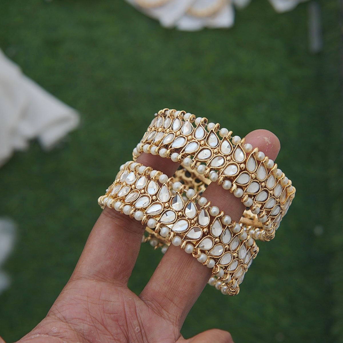 Sheesh Cut Kundan Bangles - RS ZEVARS