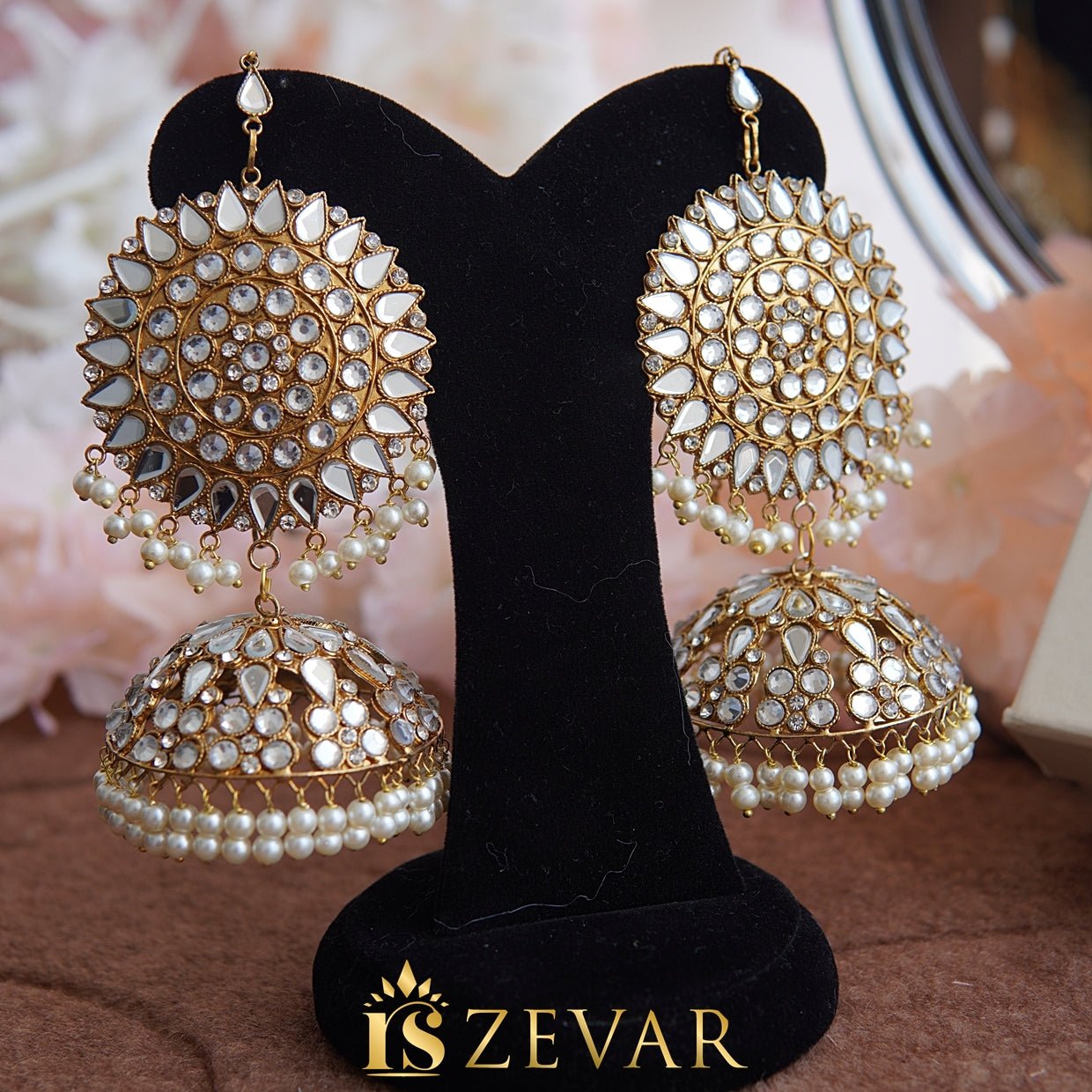 Sheesh Kundan Jhumbo Jhumka With Sahara - RS ZEVARS