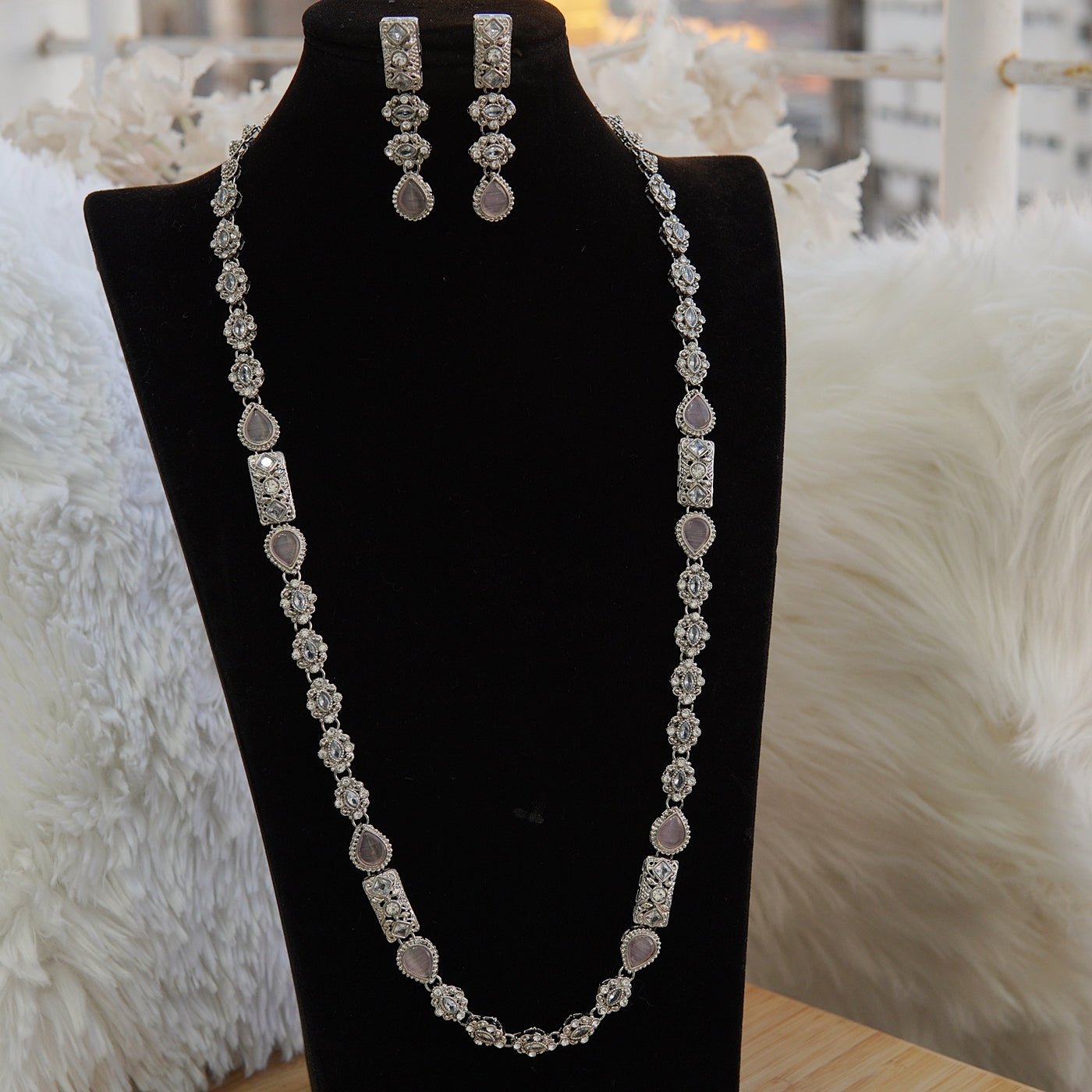 Silver Egyptian Chain Long Mala Set - RS ZEVARS