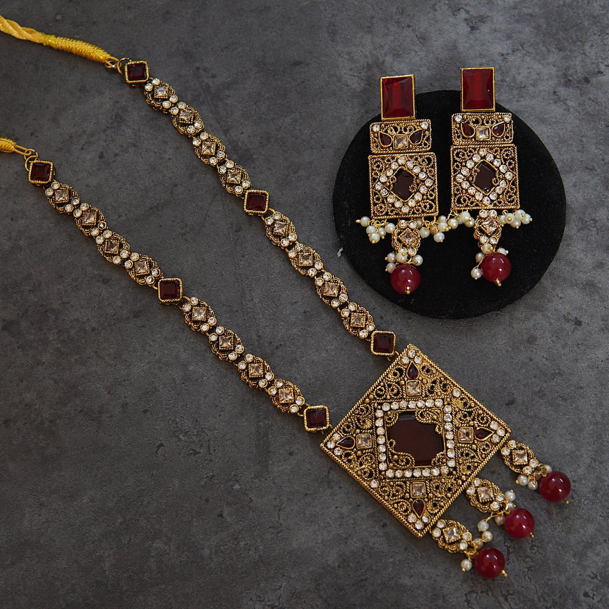 Turkish Gemstone Designer Mala Set - RS ZEVARS