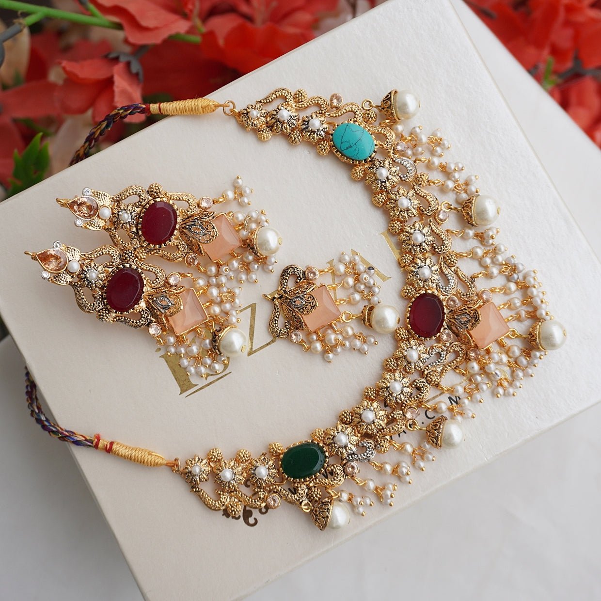 Turkish Stones Necklace Set - RS ZEVARS